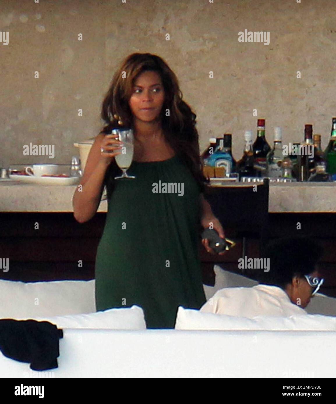 Beyonce Knowles Looks Positively Glowing In A Long Green Maxi Dress