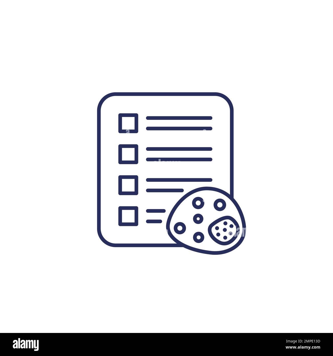 bacteria and checklist icon, line vector Stock Vector Image & Art - Alamy