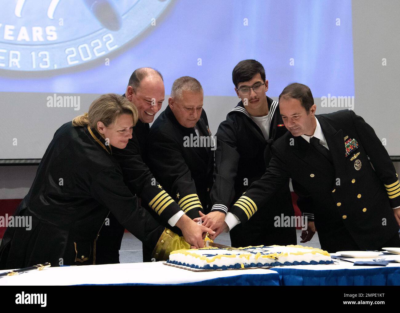 From left to right, Capt. Christina Hicks, commanding officer, Navy ...