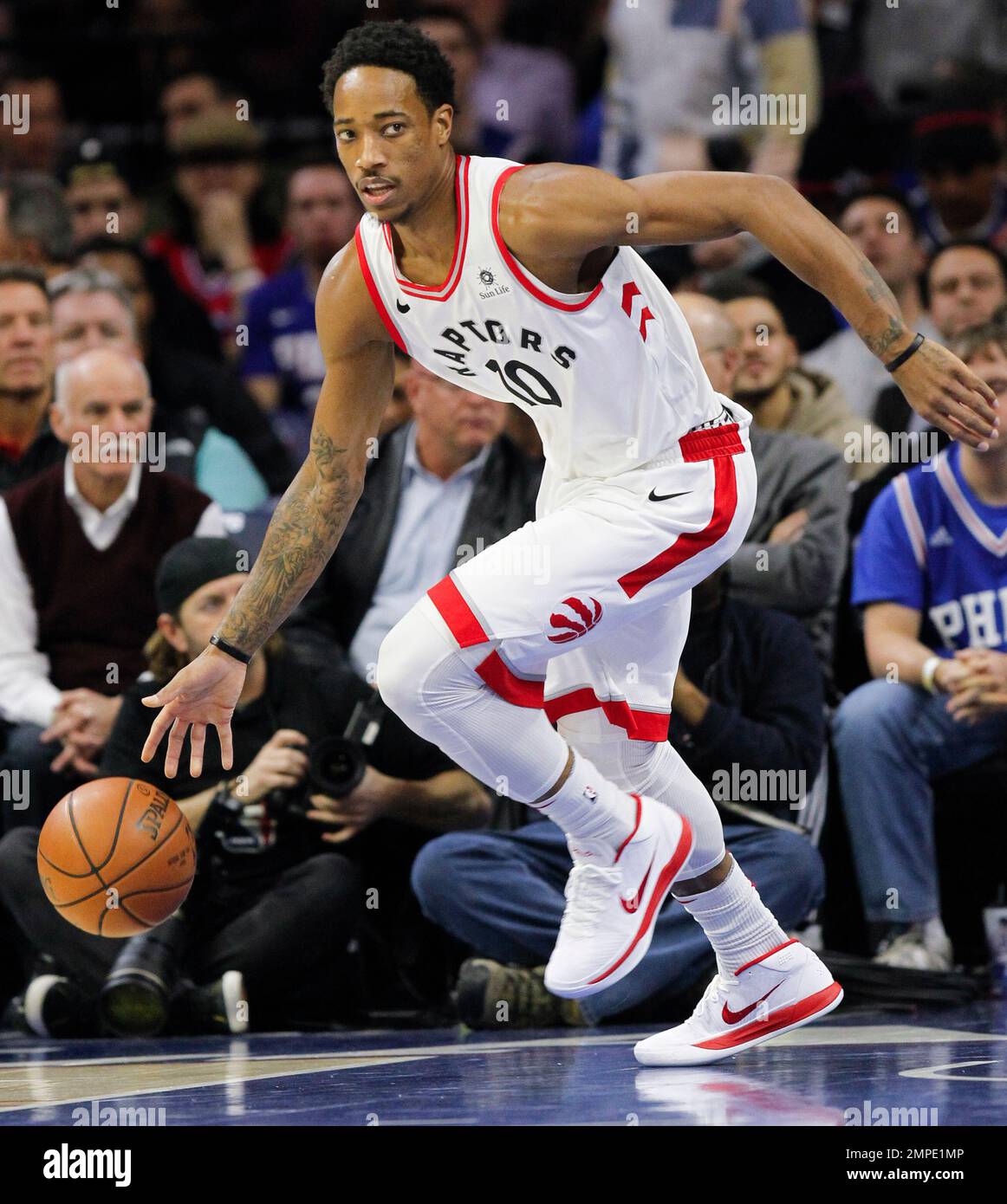 Toronto Raptors guard DeMar DeRozan (10) in action during an NBA ...