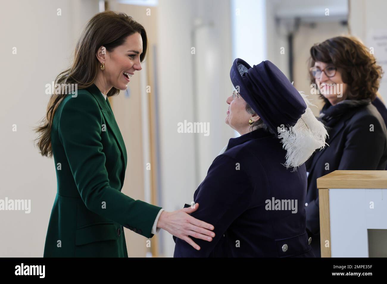 The Princess of Wales speaks with Councillor Lesley Gettings and Vice ...