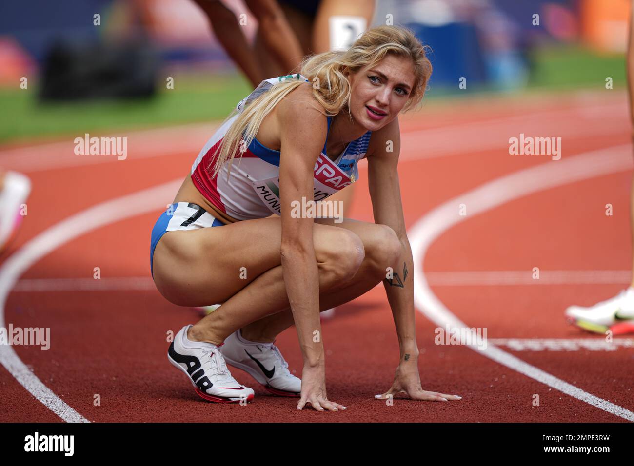 Nikoleta JÍCHOVÁ participating in the 400 meters hurdles of the European Athletics Championships ...