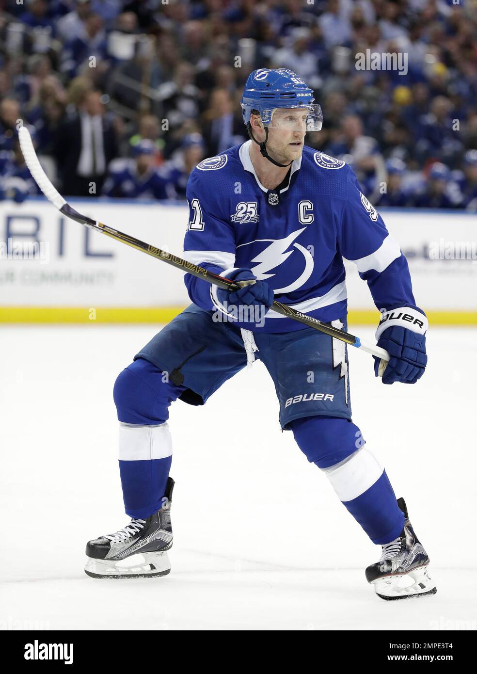 Tampa Bay Lightning center Steven Stamkos (91) during the third period ...