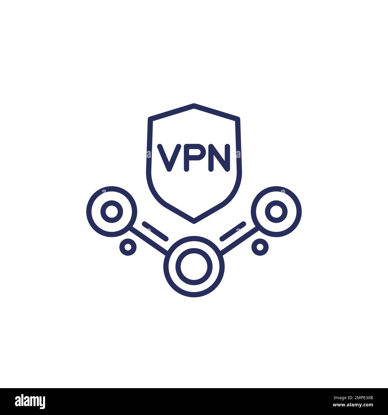 VPN service line icon with a shield Stock Vector Image & Art - Alamy