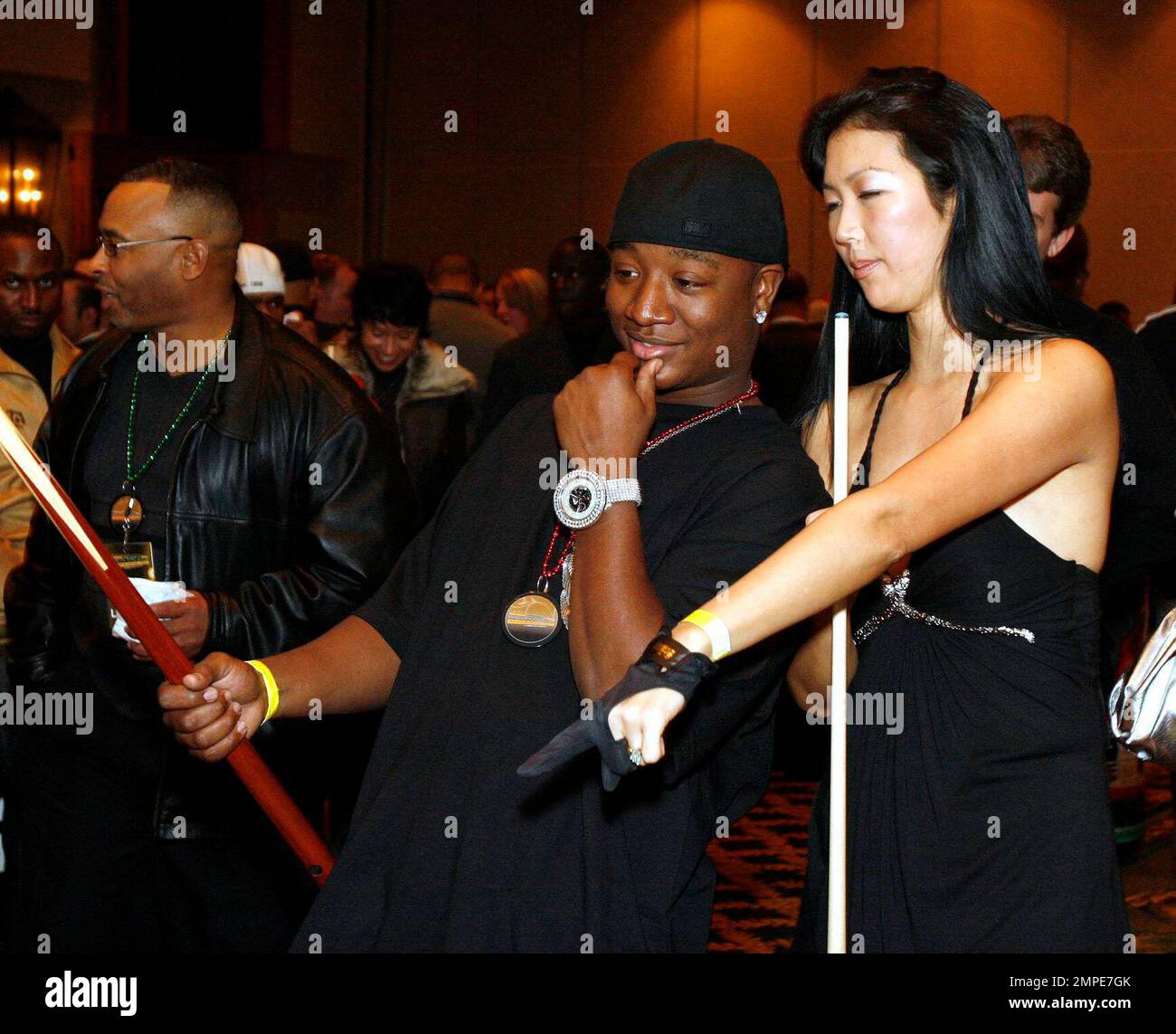 Young Joc and Jeannette Lee attend The Big Easy Billiards Bash, a ...