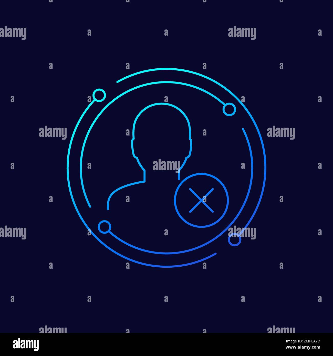 delete profile icon, erase personal data, linear Stock Vector Image ...