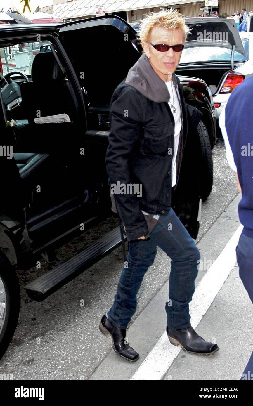 Exclusive!! Rocker Billy Idol arrives at Burbank's Bob Hope Airport to ...