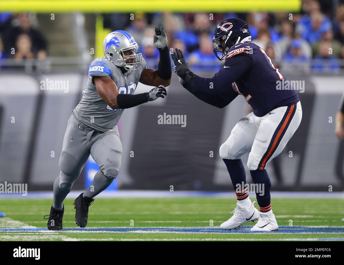 Detroit Lions defensive end Dwight Freeney (93) rushes in against the ...