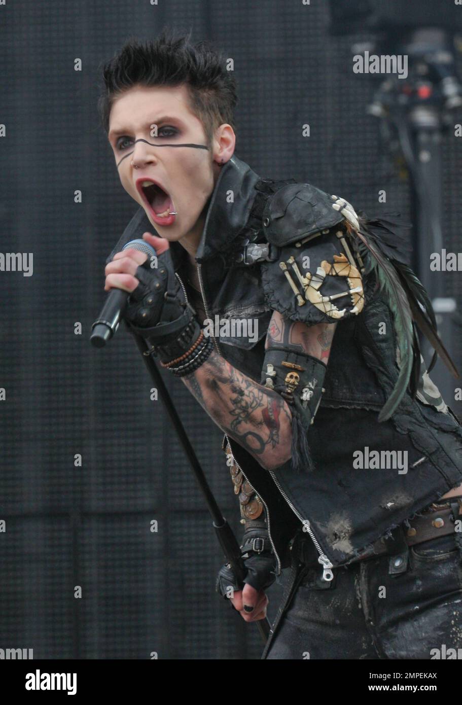 Andy Biersack Of Black Veil Brides Performs Live On Stage During The