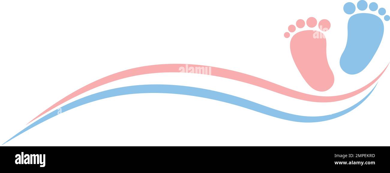 Baby footprint pink and blue, child, baby, toddler, midwife logo, logo ...