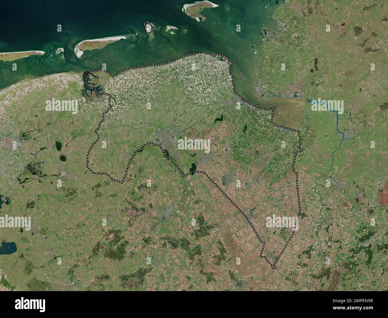 Groningen, province of Netherlands. High resolution satellite map Stock ...