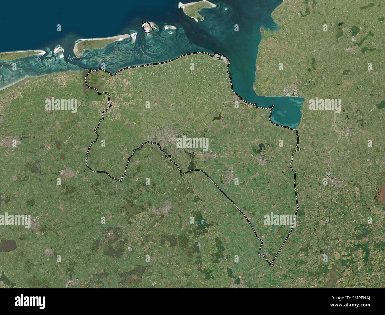 Groningen, province of Netherlands. Low resolution satellite map Stock ...