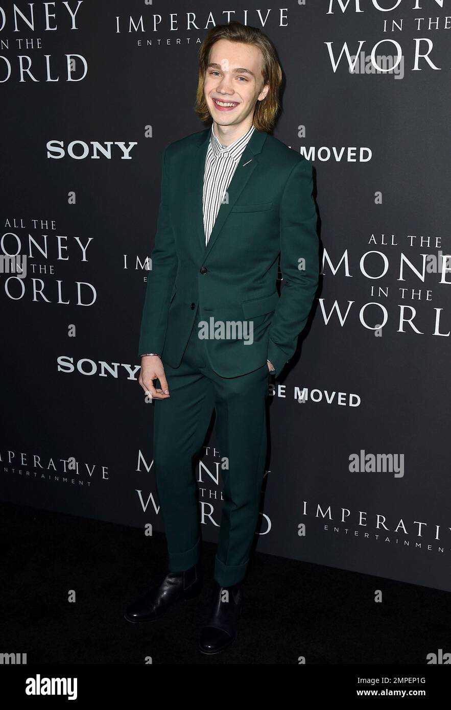 Charlie Plummer arrives at the world premiere of "All the Money in the ...
