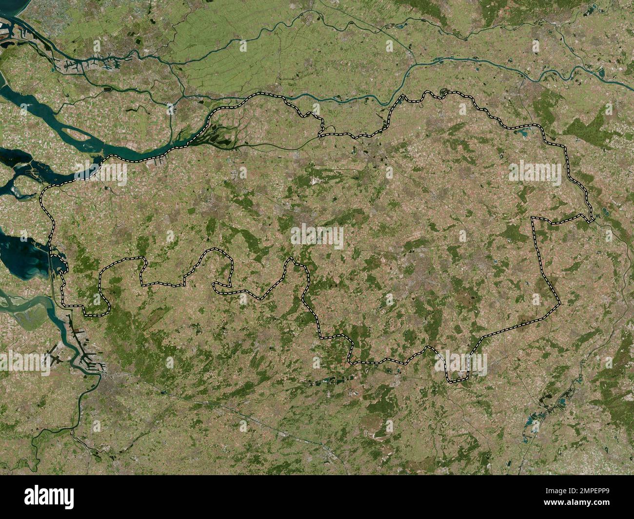 Noord-Brabant, province of Netherlands. High resolution satellite map ...