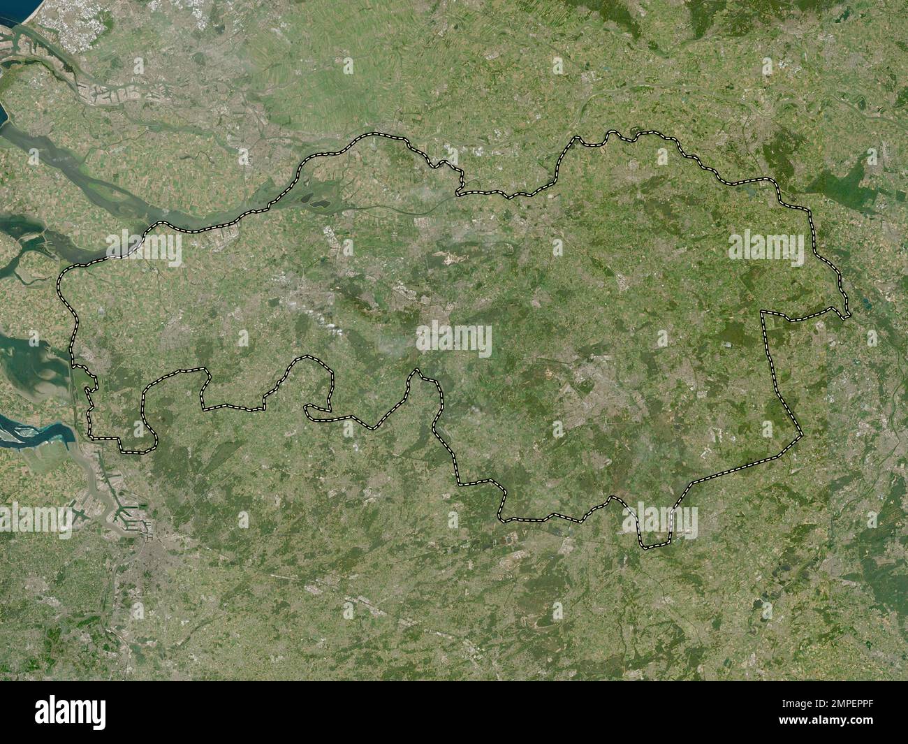 Noord-Brabant, province of Netherlands. Low resolution satellite map ...