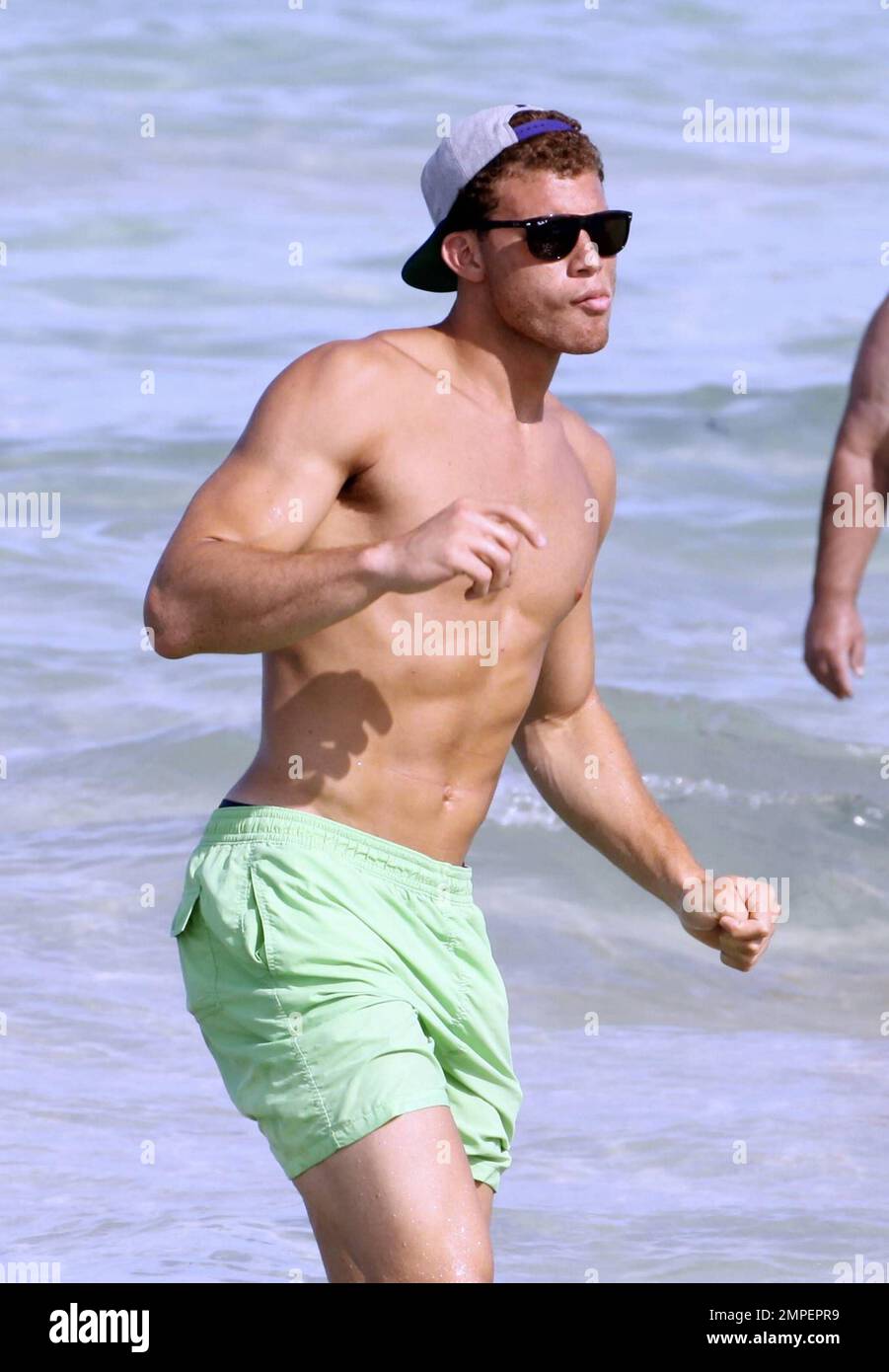 NBA star Blake Griffin on the beach with friends, Miami Beach, FL, 07 ...