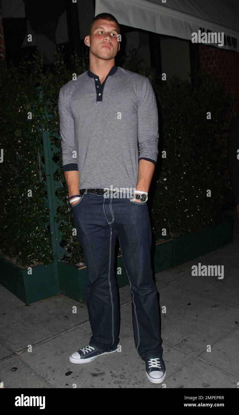 Blake Griffin waits for his car oustide the restaurant Mr. Chow after ...