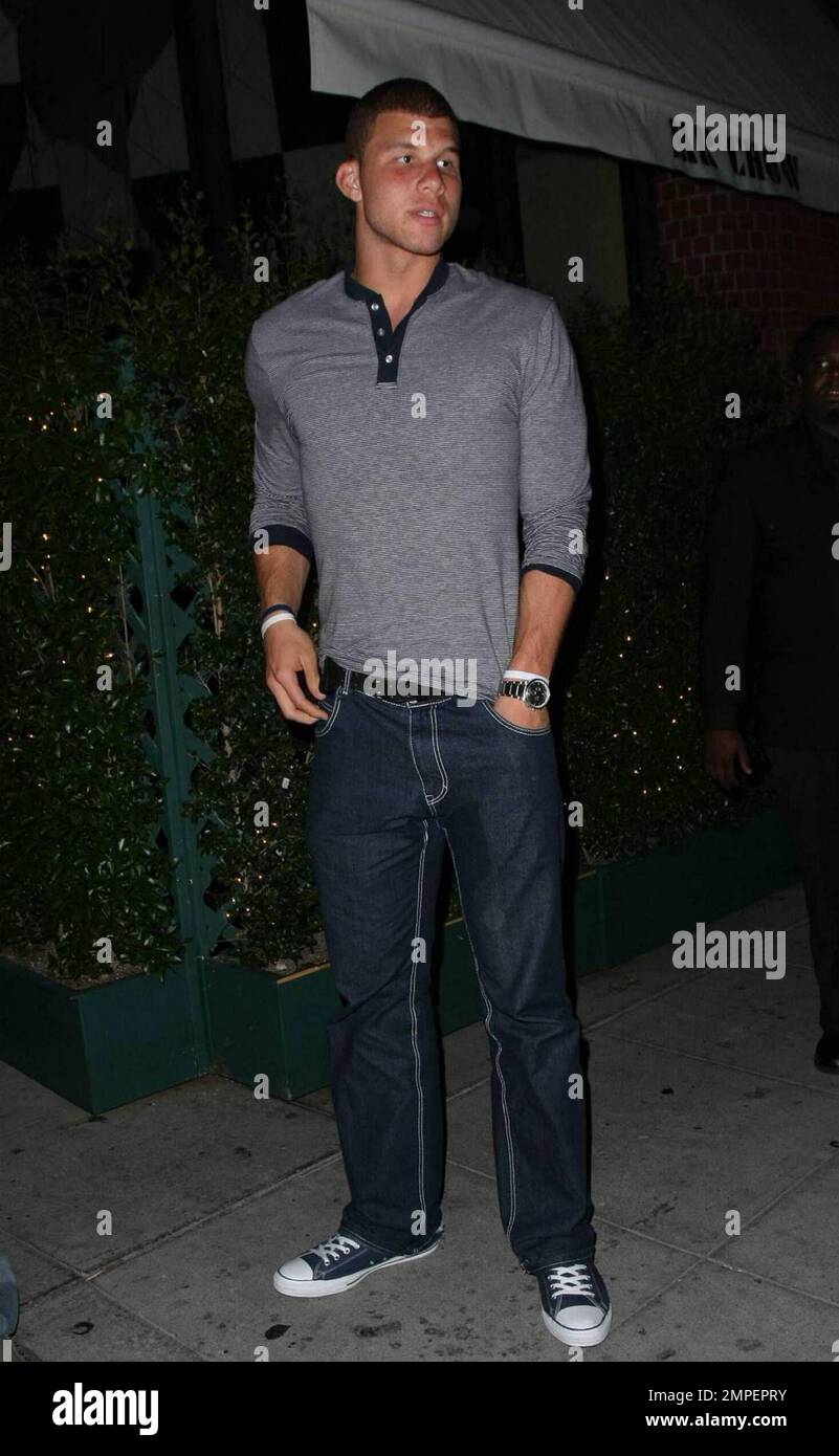Blake Griffin waits for his car oustide the restaurant Mr. Chow after ...