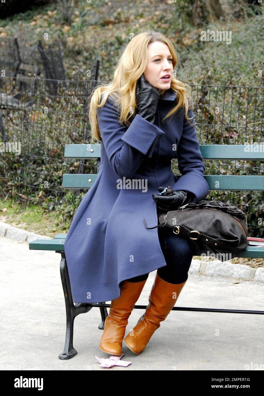 Blake Lively films on the set of "Gossip Girl" in New York, NY. 1/6/09 ...