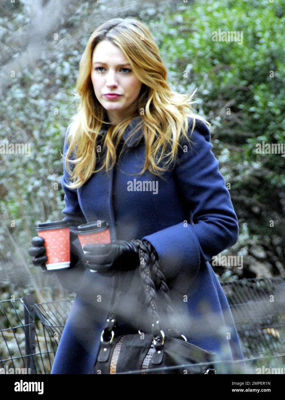 Blake Lively films on the set of "Gossip Girl" in New York, NY. 1/6/09 ...