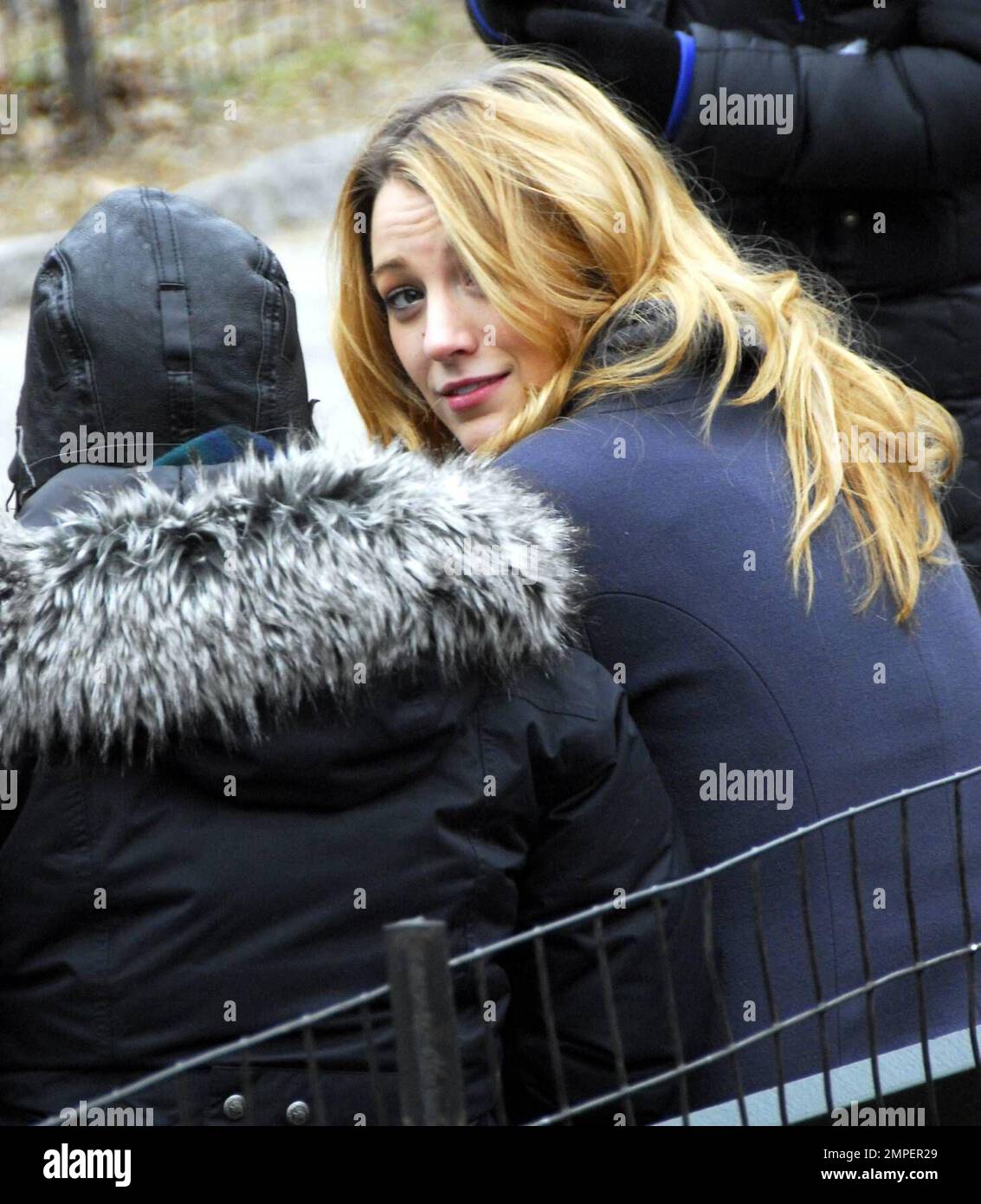 Blake Lively films on the set of "Gossip Girl" in New York, NY. 1/6/09 ...