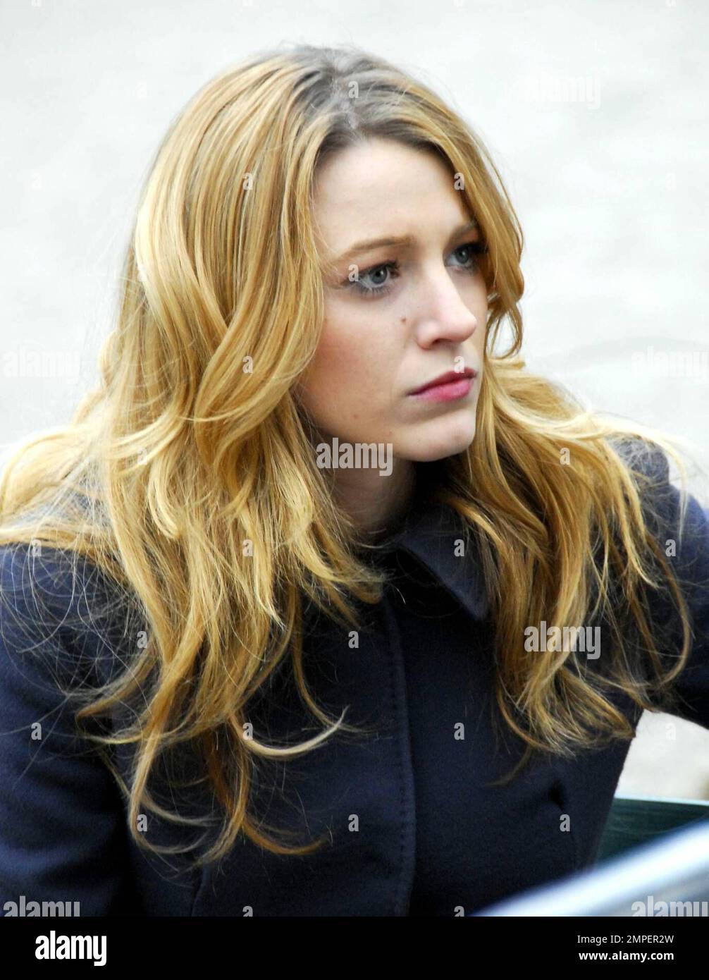 Blake Lively films on the set of "Gossip Girl" in New York, NY. 1/6/09 ...