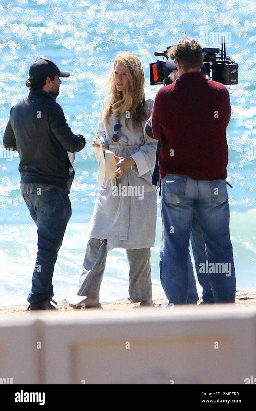 Blake Lively on the set of her new film The Shallows. Blake hides a ...