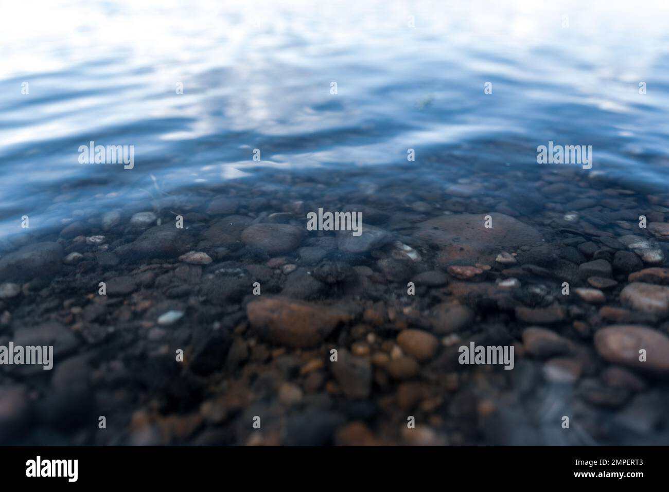 Abstract photo of a transparent water surface with reflections of light ...