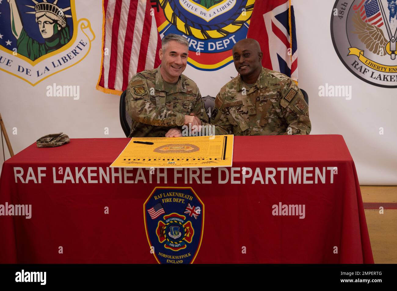 U.S. Air Force Brig. Gen Joseph Campo, 48th Fighter Wing commander, and ...