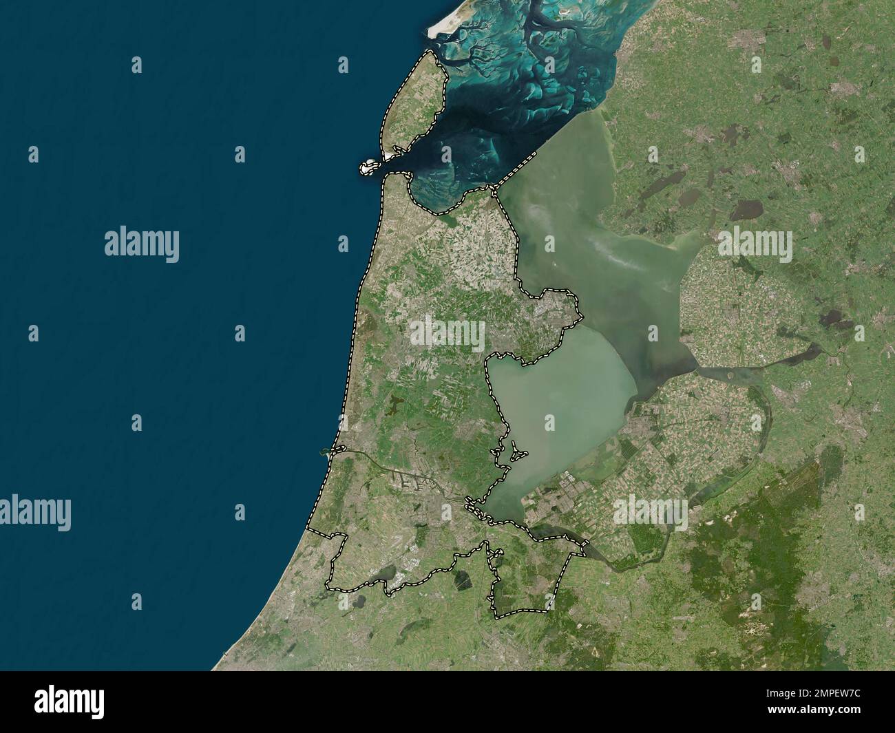 Noord-Holland, province of Netherlands. Low resolution satellite map ...