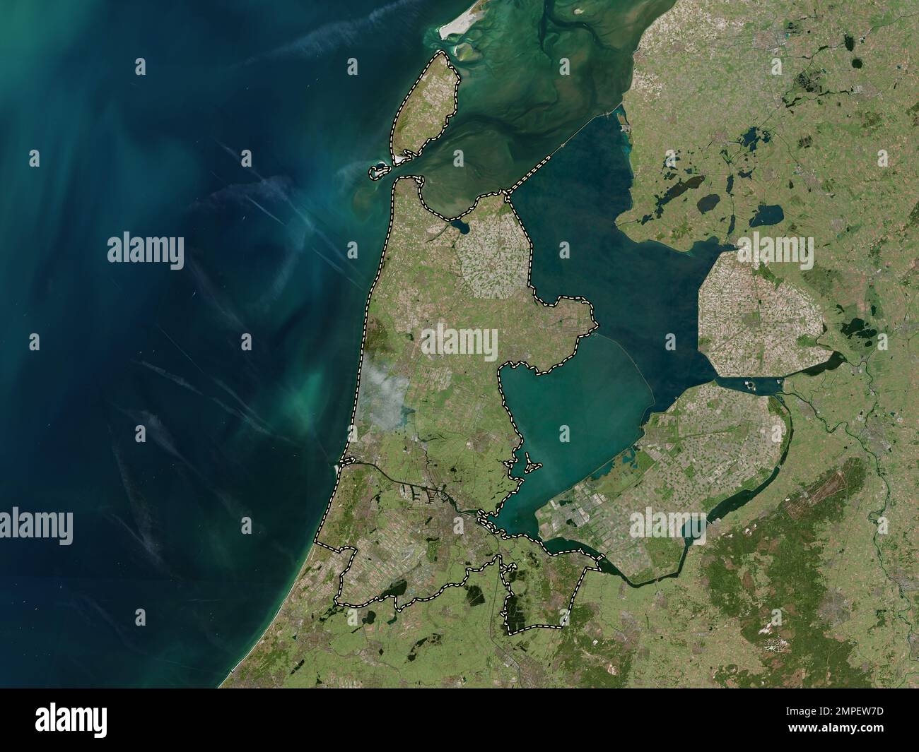 Noord-Holland, province of Netherlands. High resolution satellite map ...