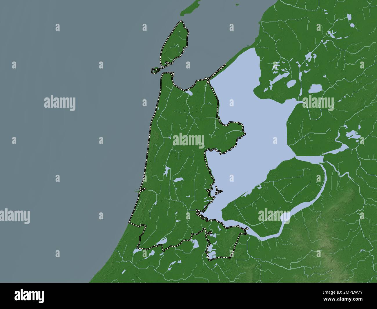 Noord-Holland, province of Netherlands. Elevation map colored in wiki ...