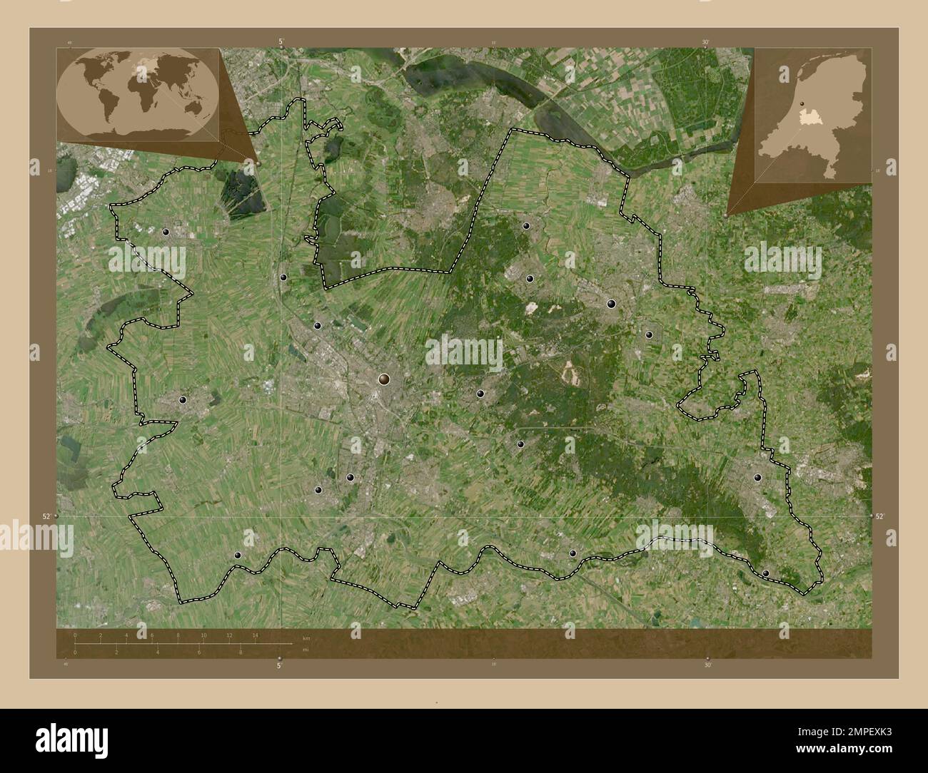 Utrecht, province of Netherlands. Low resolution satellite map ...