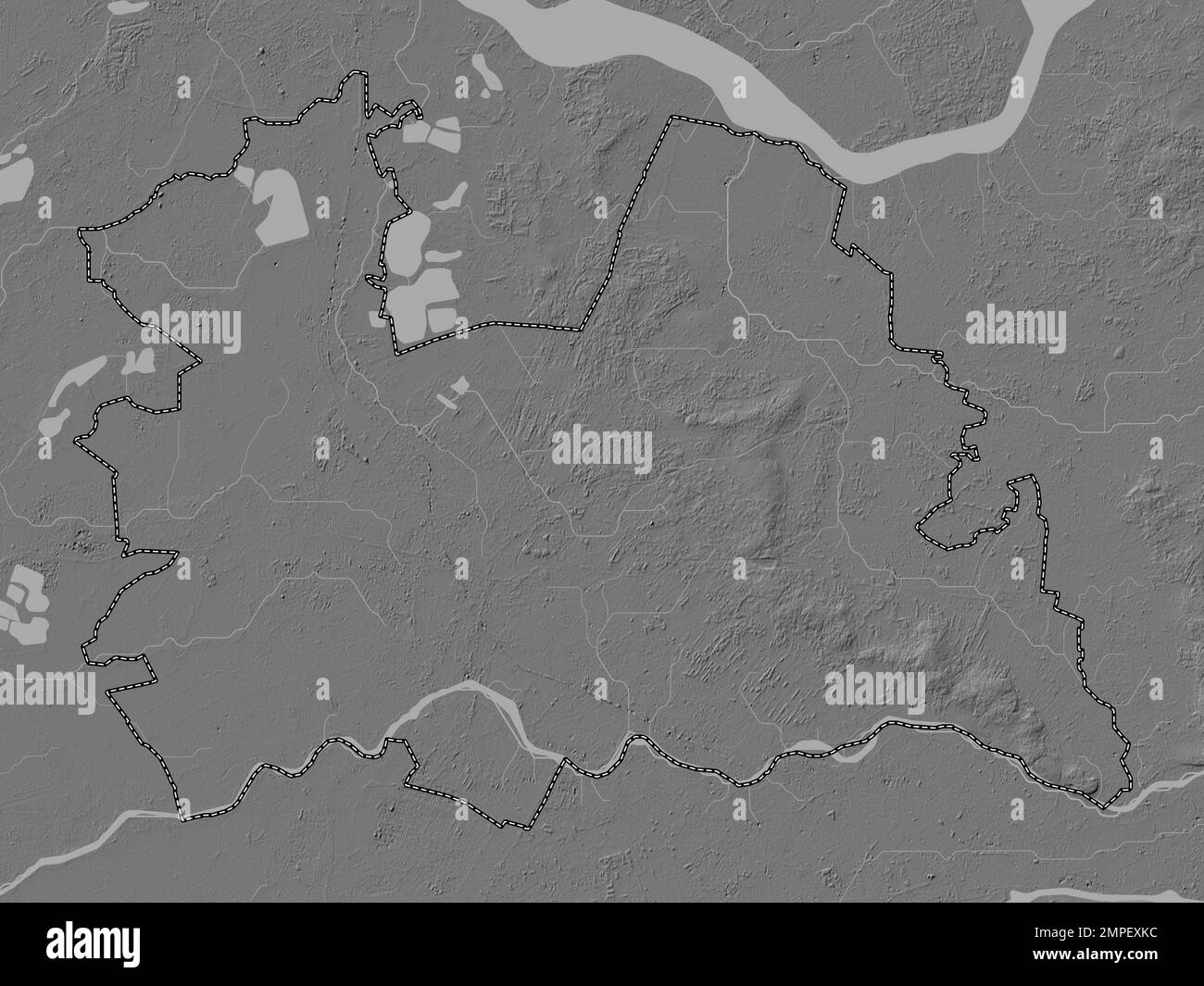 Utrecht, province of Netherlands. Bilevel elevation map with lakes and ...