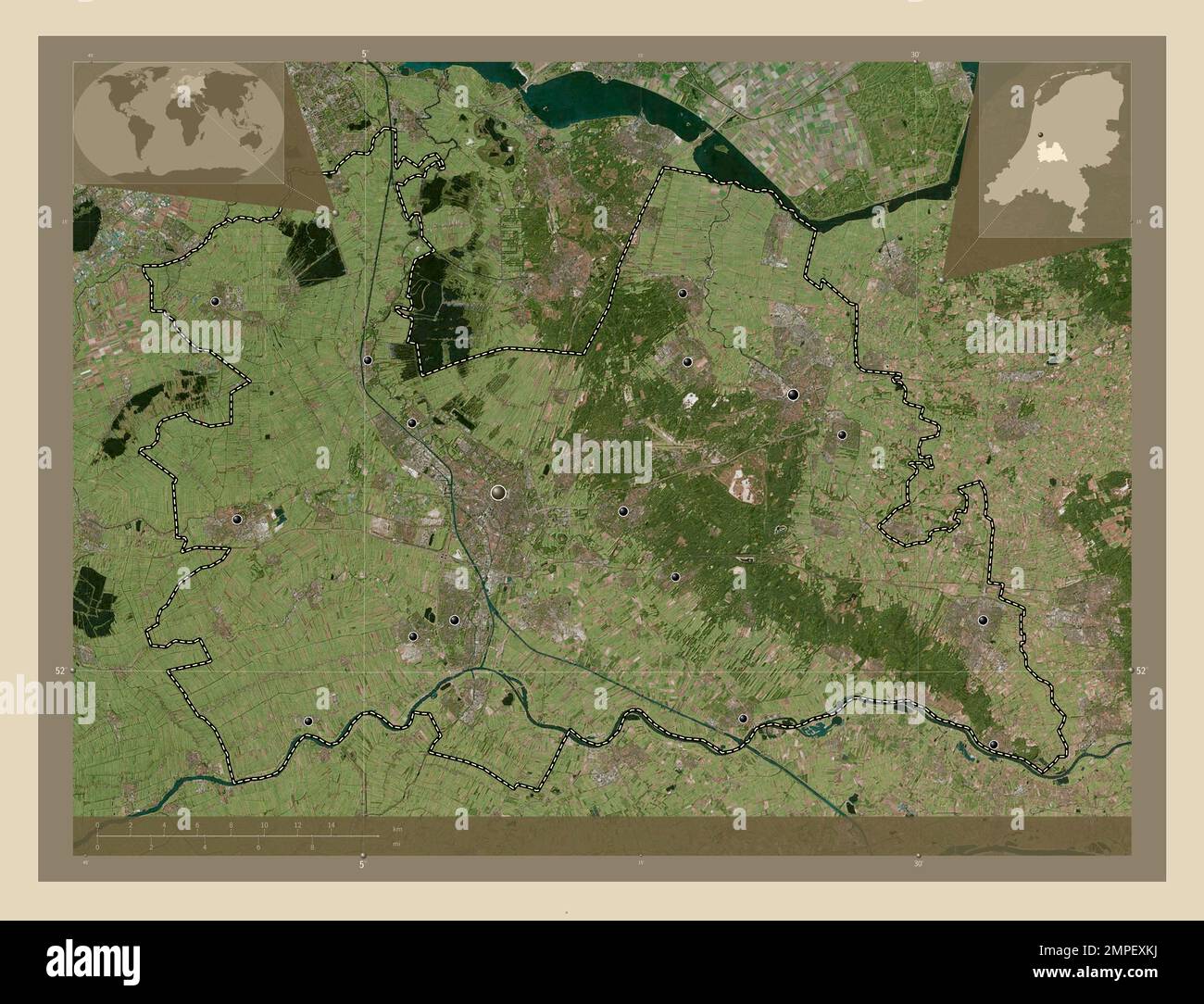 Utrecht, province of Netherlands. High resolution satellite map ...