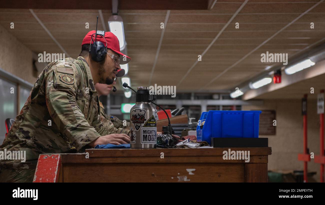 U.S. Air Force Senior Airman Green, combat arms instructor assigned to ...