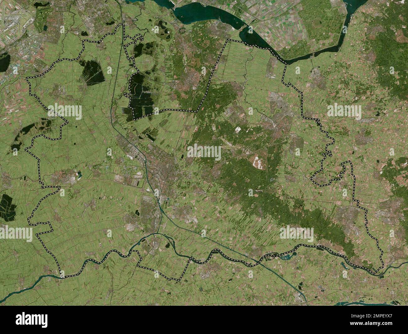 Utrecht, province of Netherlands. High resolution satellite map Stock ...