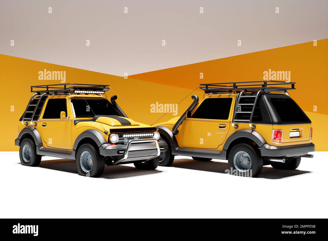 A powerful yellow Off-road car 4x4, safari, expedition off-roader ...