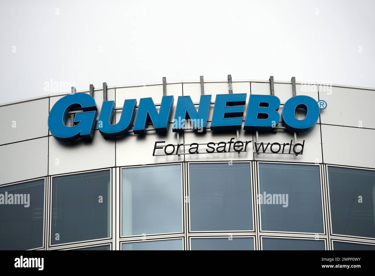 The logo of Gunnebo a global leader in providing security equipment is ...