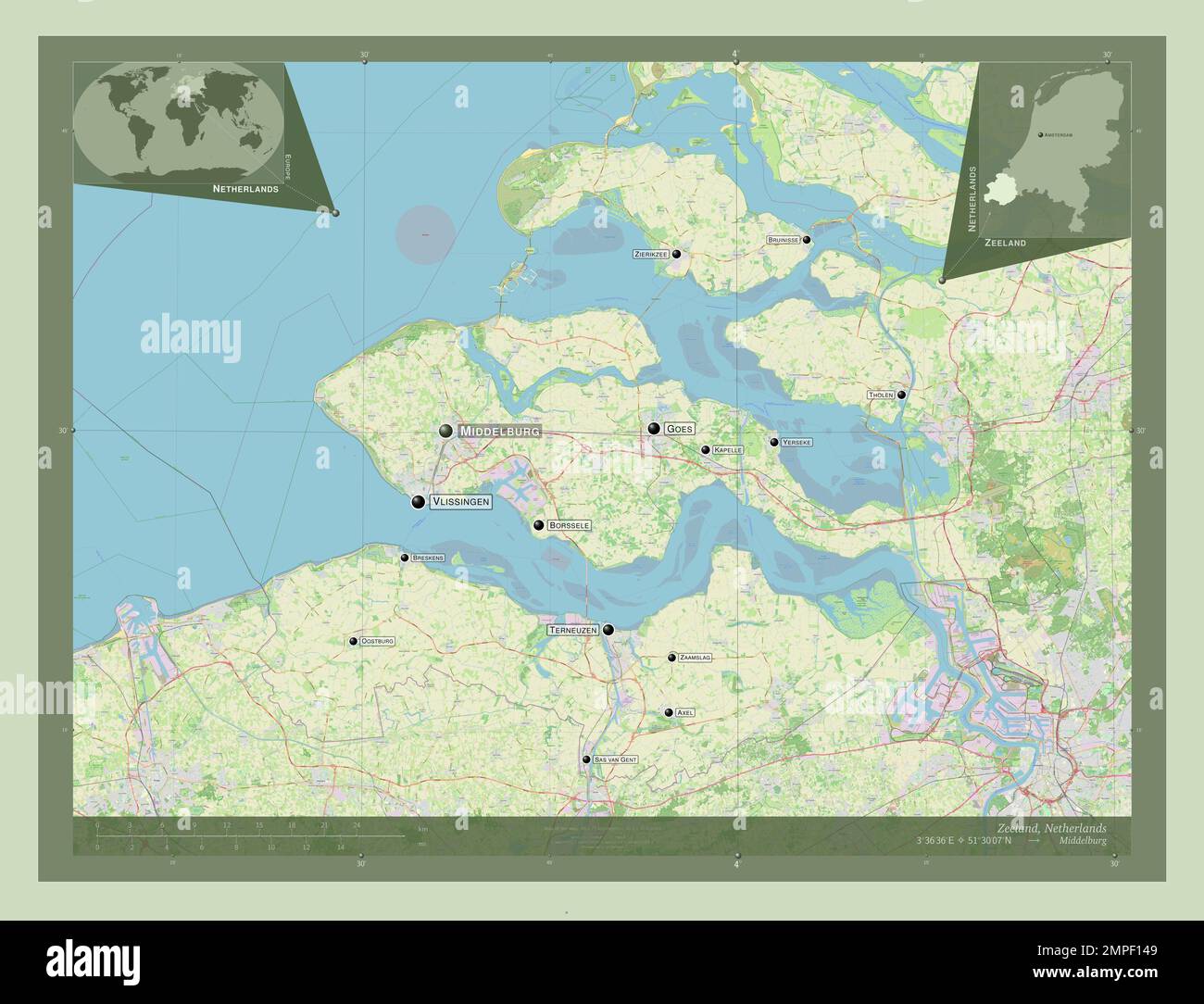Map Zeeland Netherlands