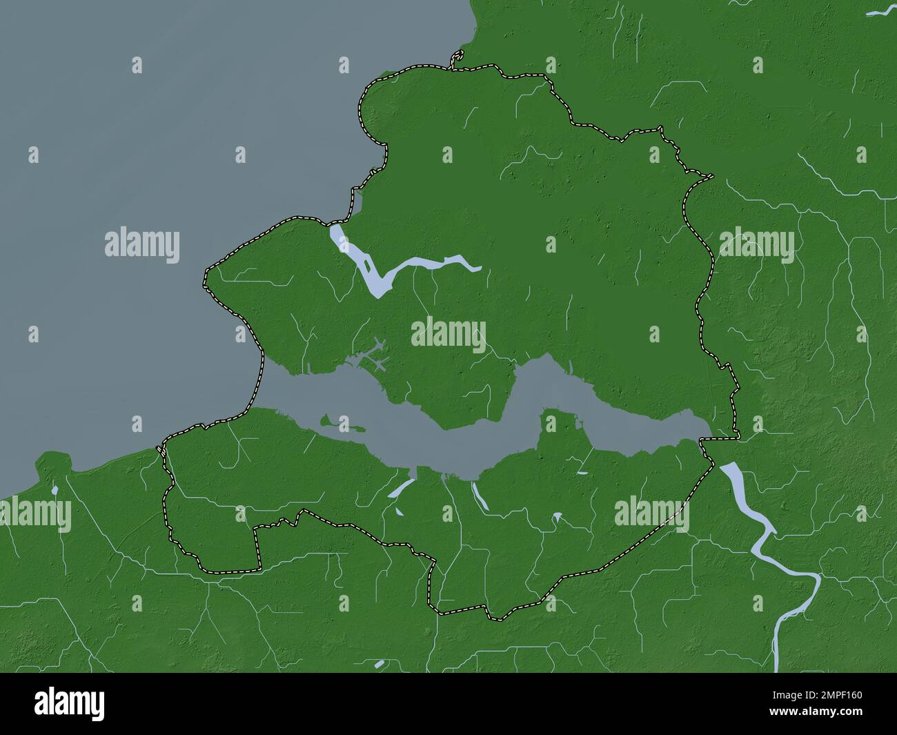 Zeeland, province of Netherlands. Elevation map colored in wiki style ...