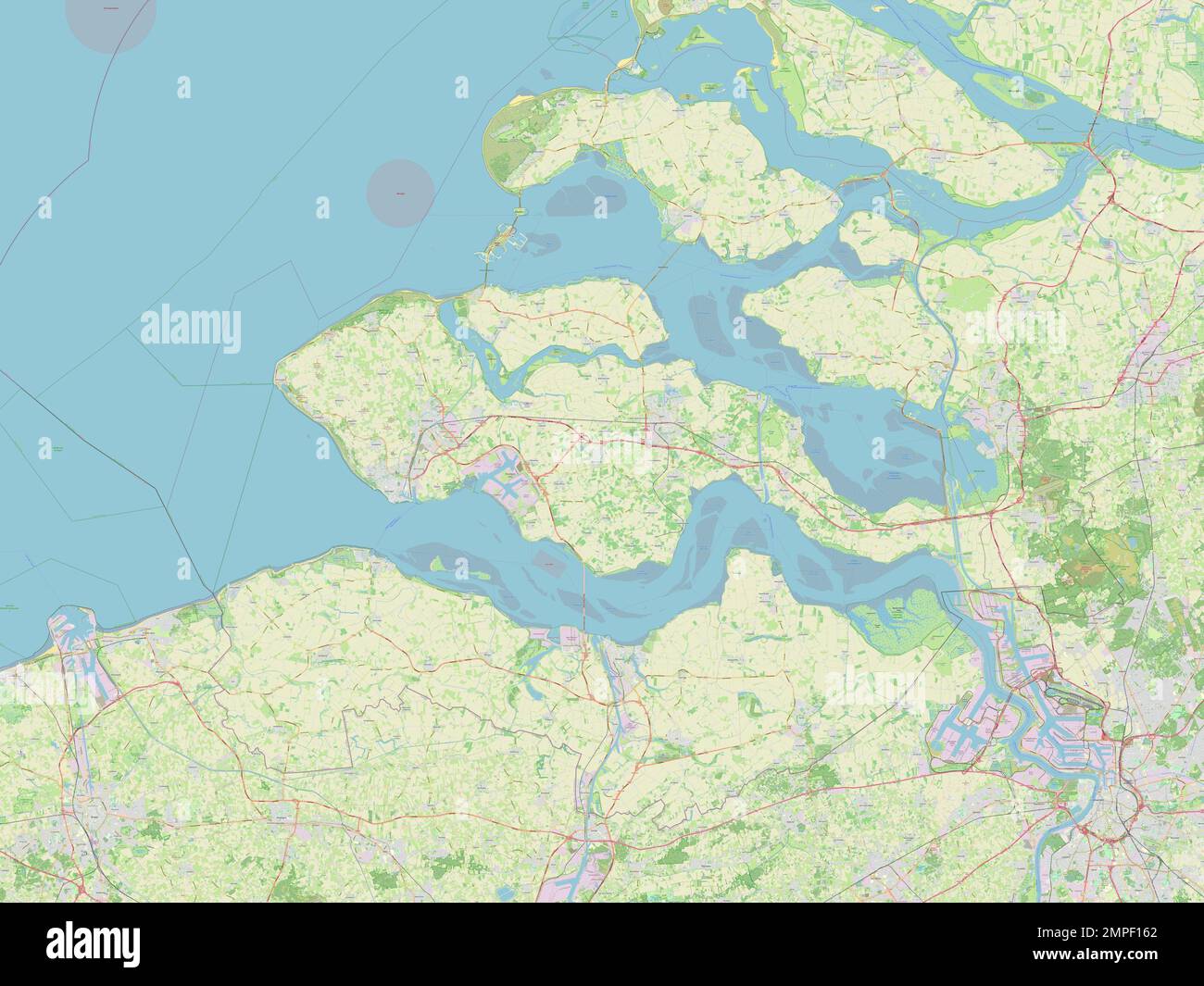 Zeeland, province of Netherlands. Open Street Map Stock Photo - Alamy