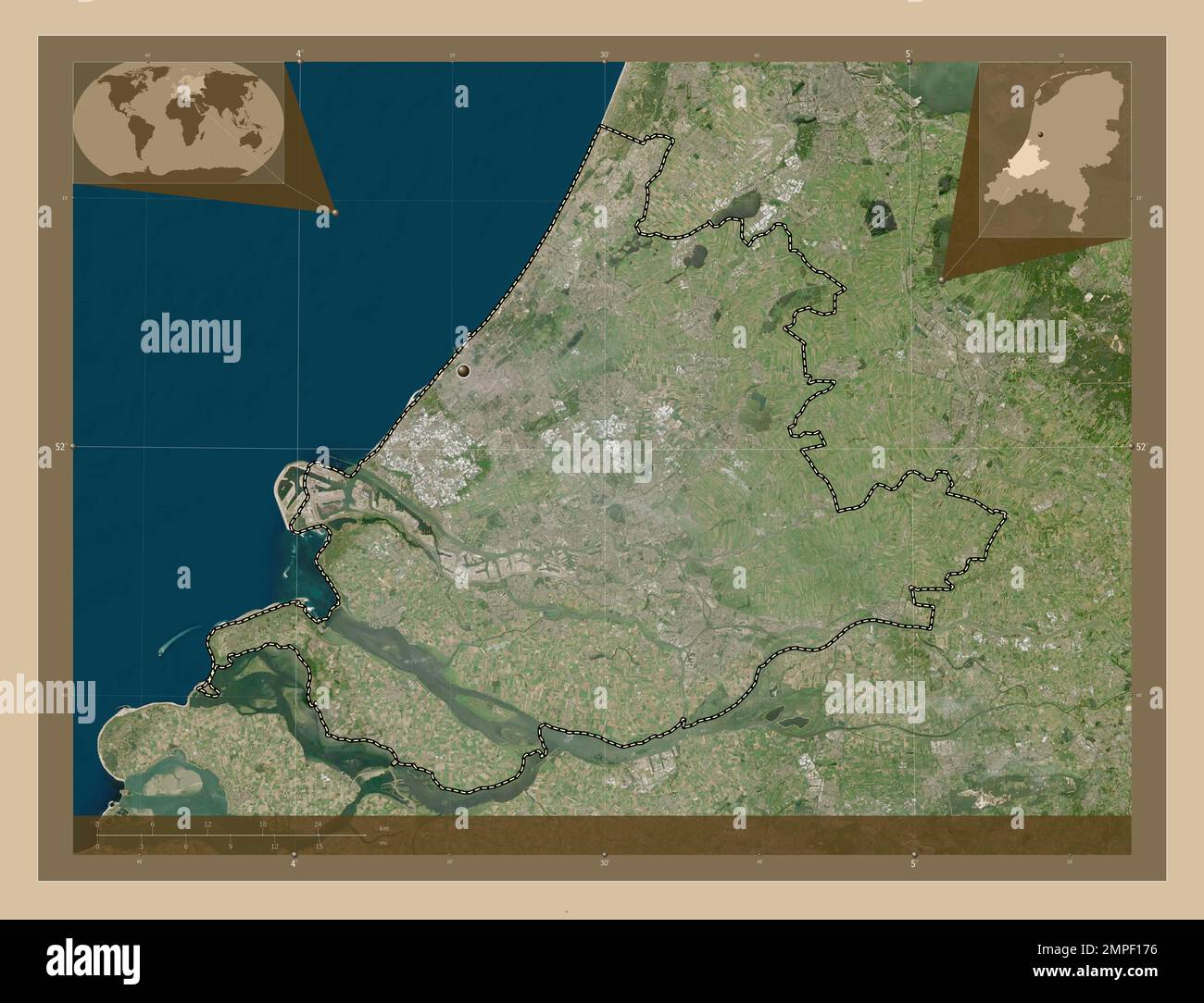 Zuid-Holland, province of Netherlands. Low resolution satellite map ...