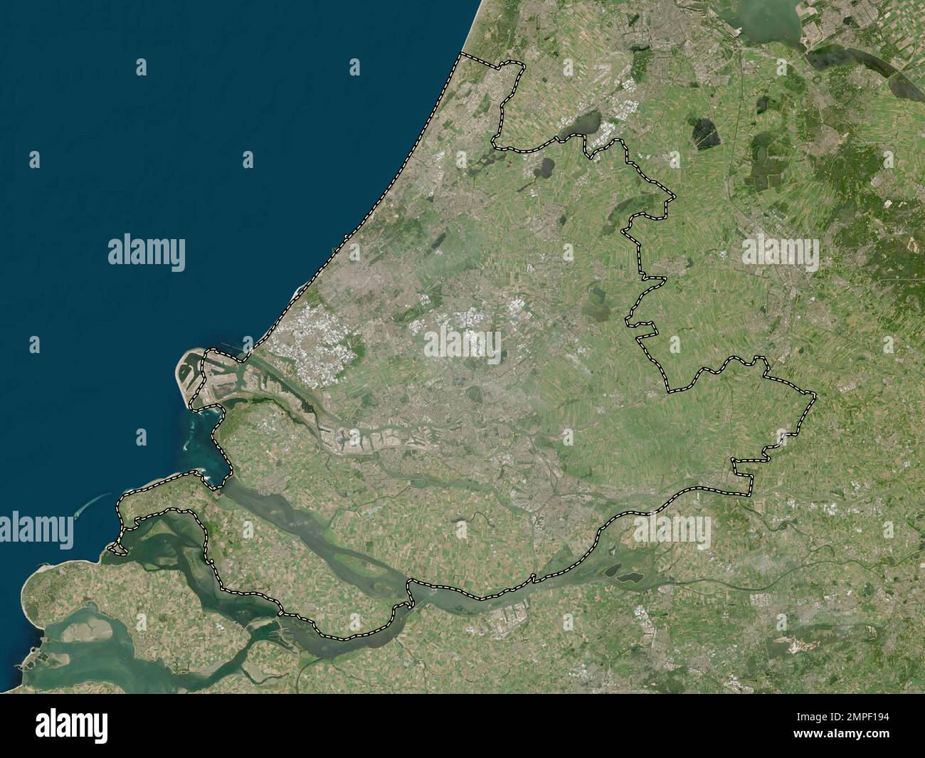 Zuid-Holland, province of Netherlands. Low resolution satellite map ...