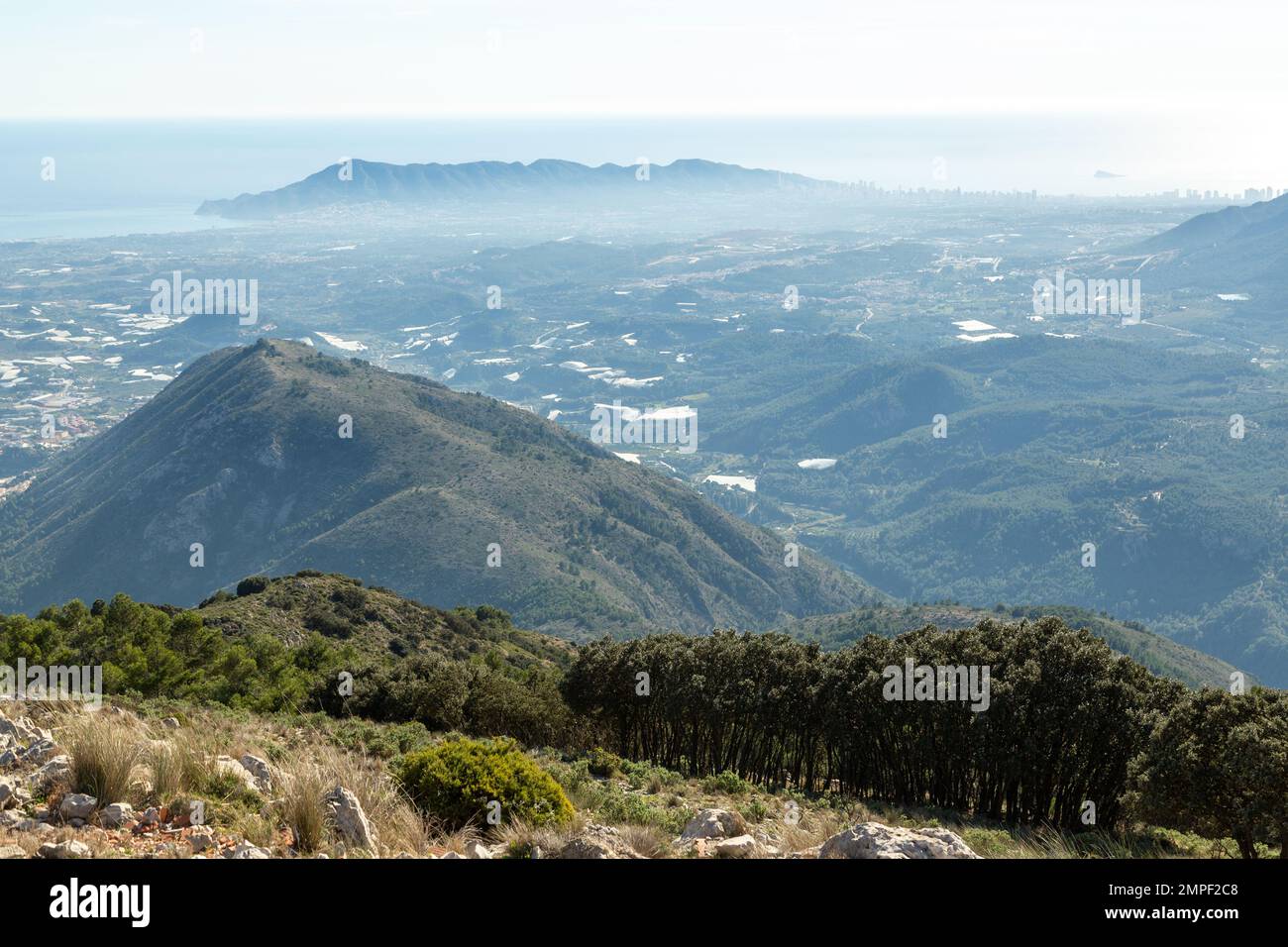 the top of Morro Blanc in the Serra de la Xorta hills with the smaller ...