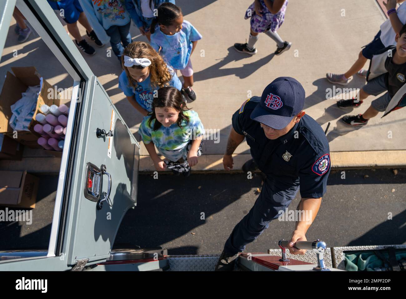 Juan Baltazar, 9th Civil Engineer Squadron fire fighter, demonstrates ...