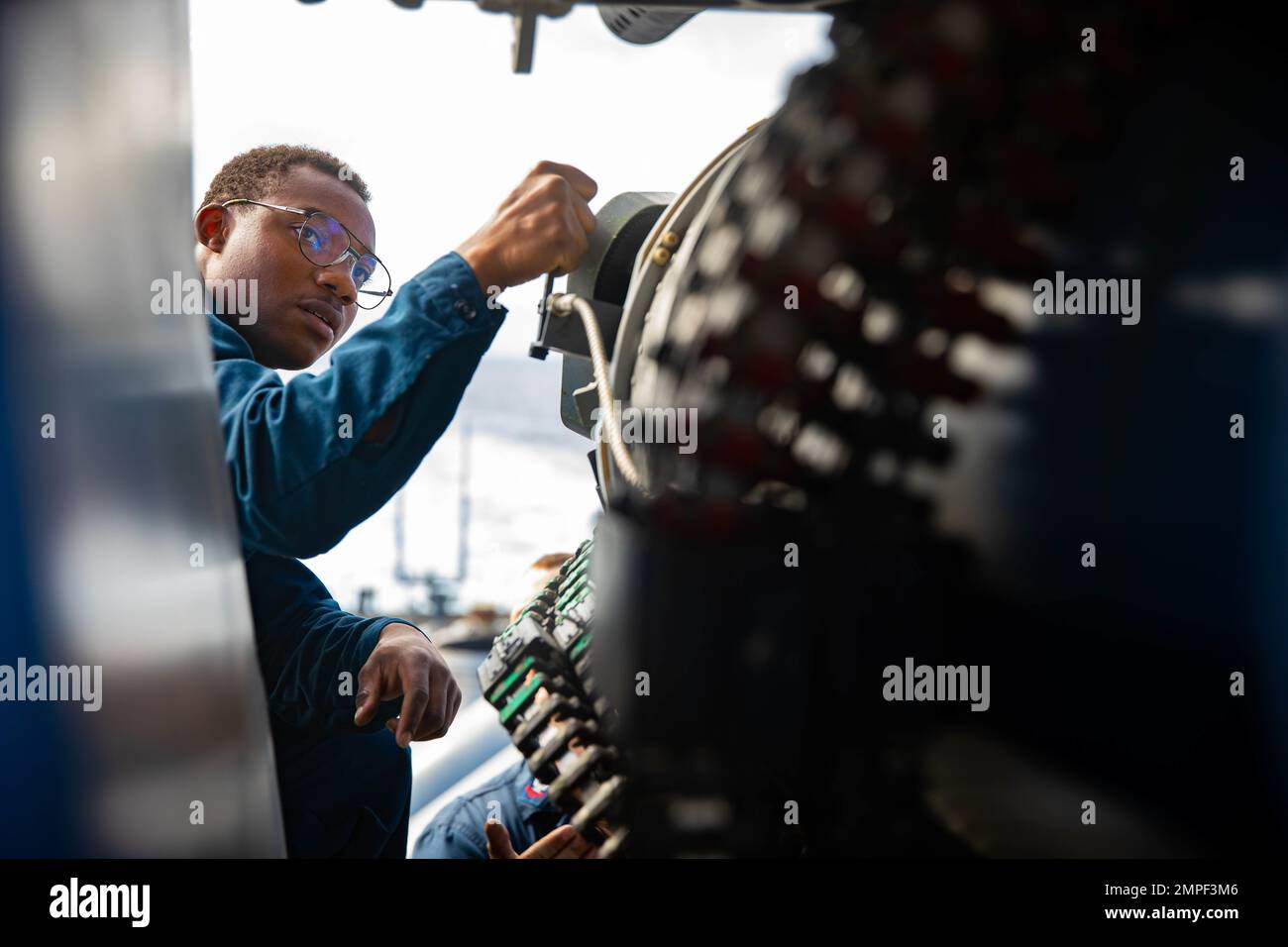 Fire Controlman 3rd Class Lijean Goodlow, assigned to the Arleigh Burke ...