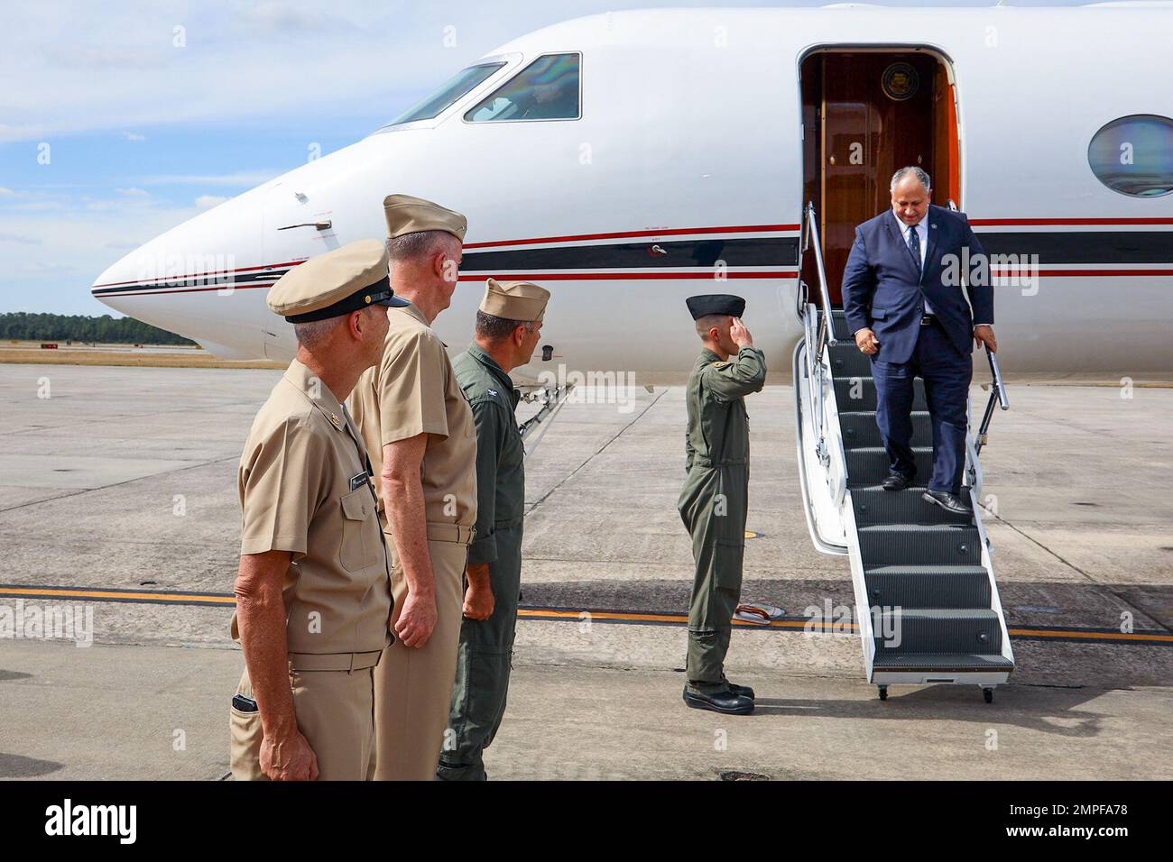 Secretary of the Navy Carlos Del Toro arrives at Naval Air Station (NAS ...