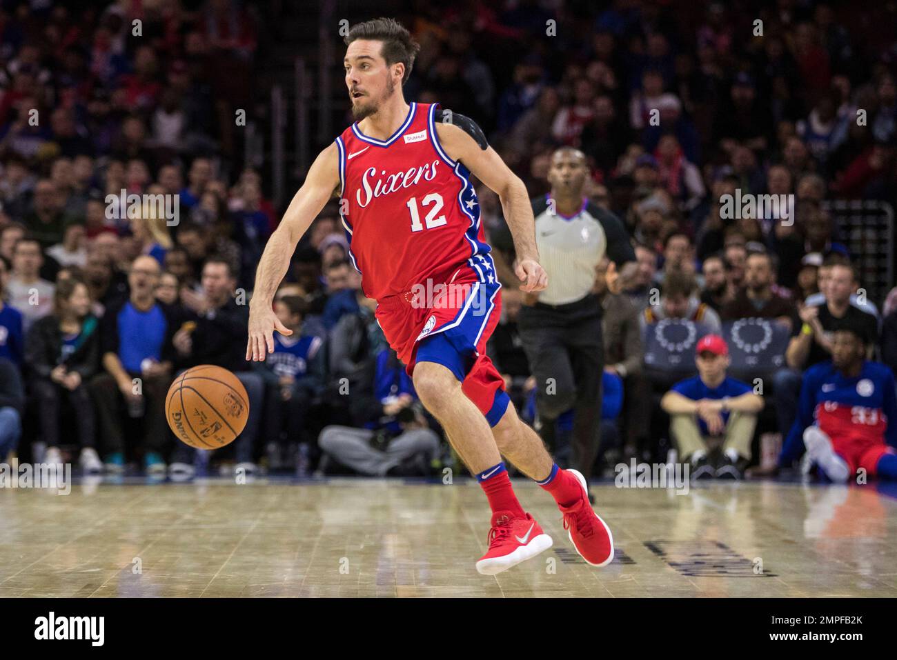 Philadelphia 76ers' T.J. McConnell in action during the second half of ...