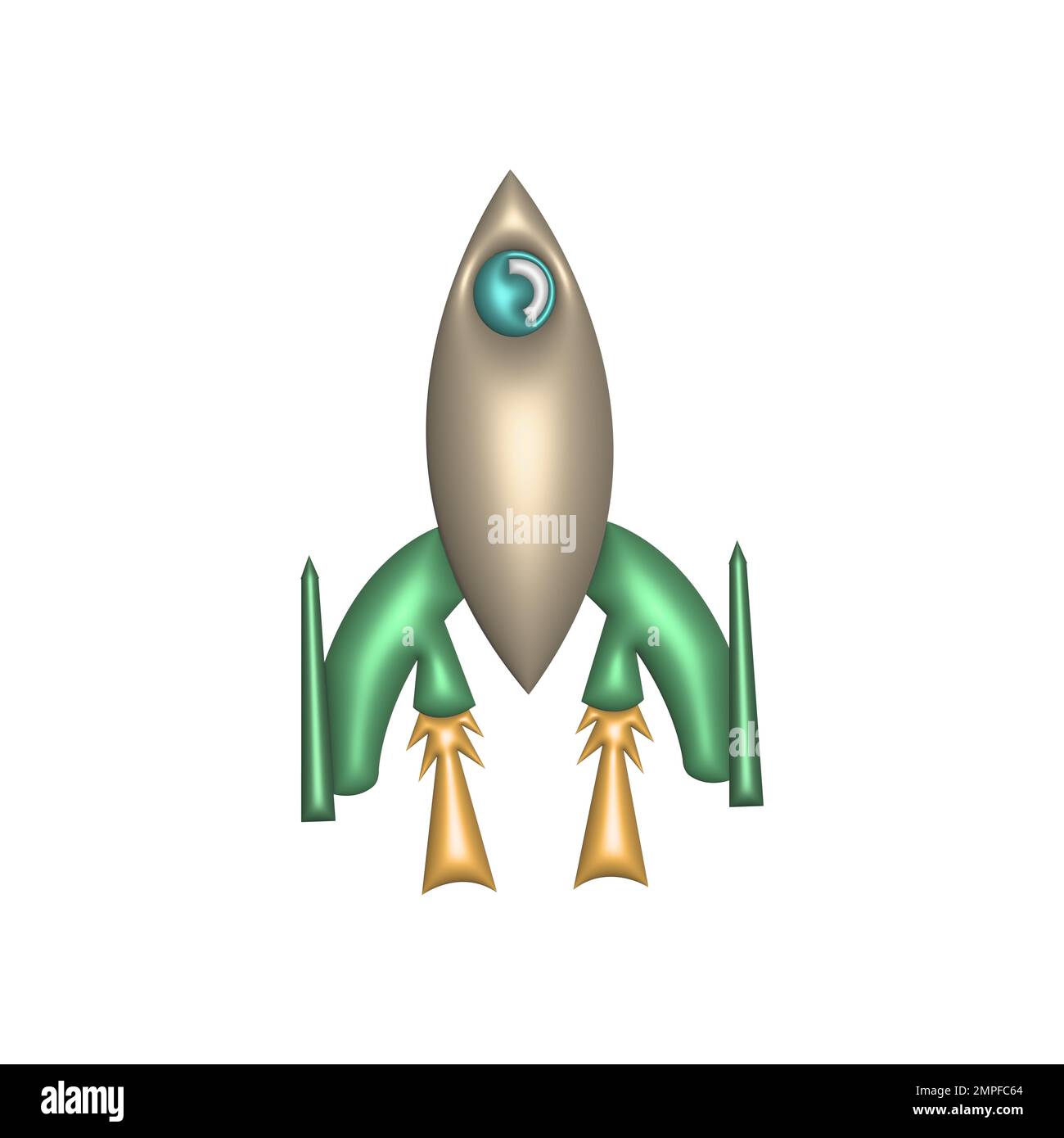 3d rocket spaceship. 3d design element In plastic cartoon style. Icon ...